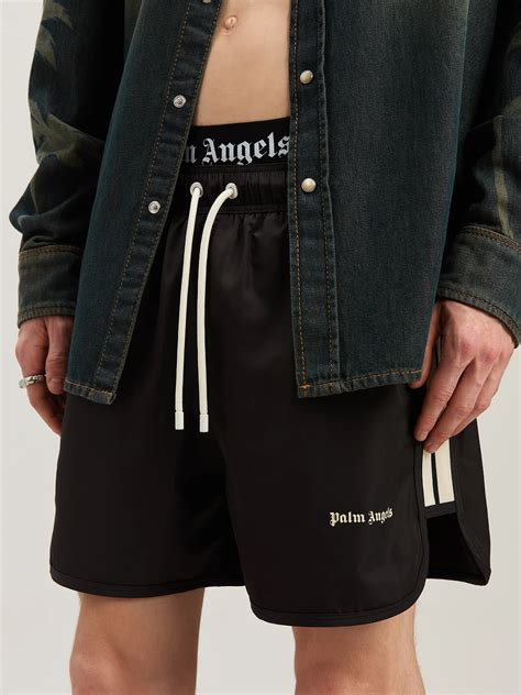 Classic Logo Swim Shorts In 1003 Black Off White Palm Angels® Official