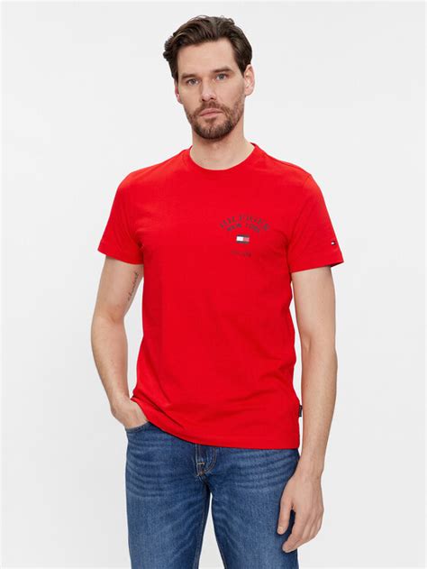 Tommy Hilfiger T Shirt Arch Varsity Mw0mw33689 Rot Regular Fit Modivoat