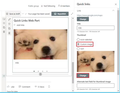 how can i hyperlink images in a carousel web part in modern sharepoint