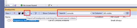 How To Export And Import Breakpoints In Visual Studio