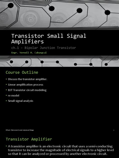Small Signal Analysis Download Free Pdf Bipolar Junction Transistor