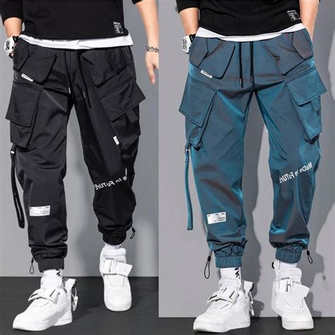 2022 Yeni Erkek Tulumları Moda Hip Hop Çok Cepli Pantolonlar Sokak Modası Spor Pantolonları