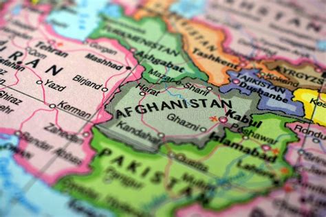 Afghanistan Travel Concept Country Name On The Political World Map Very