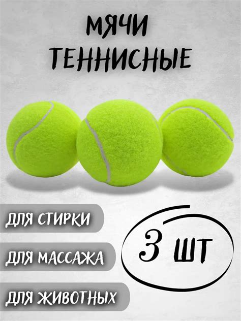 Мячи для большого тенниса 3 шт для игры с питомцами массажа и стирки