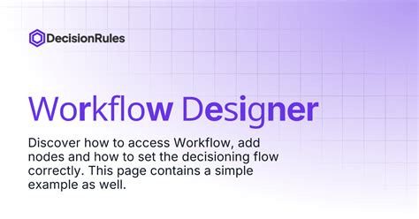 Workflow Designer Decisionrules