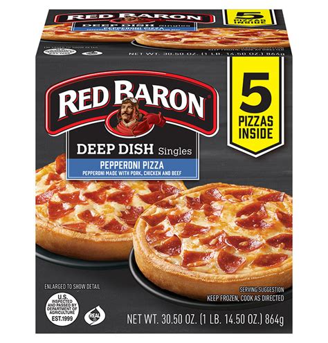 Red Baron® Singles Pepperoni Deep Dish Pizza 5 Pack