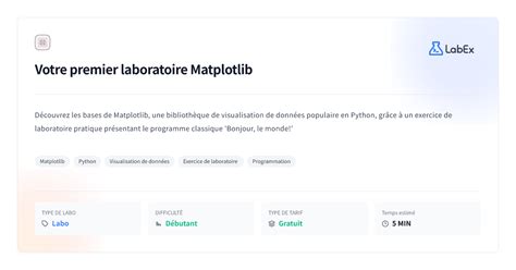 Votre Premier Laboratoire Matplotlib Labex