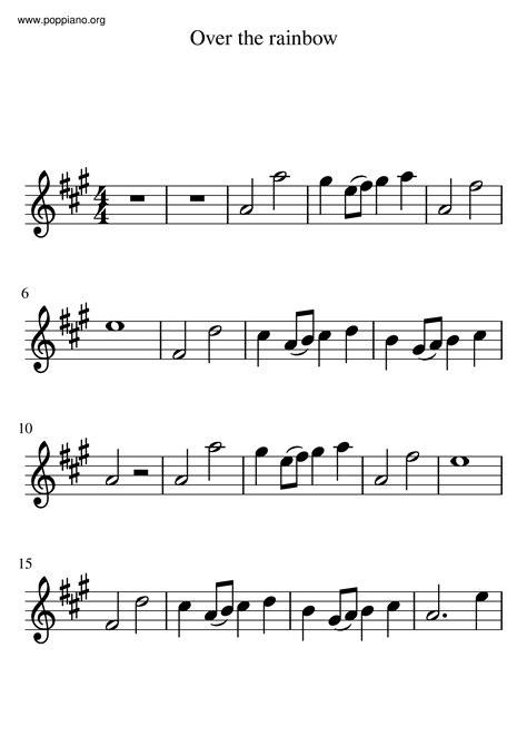 Harold Arlen Somewhere Over The Rainbow Violin Score Pdf Free Score