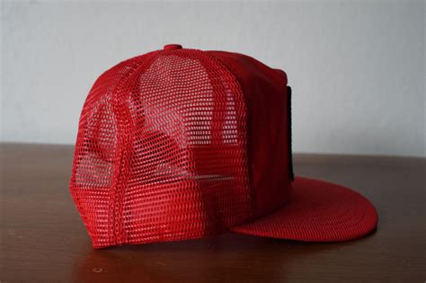 Vintage Safety Kleen Embroidered Patch Red Mesh Snap Gem