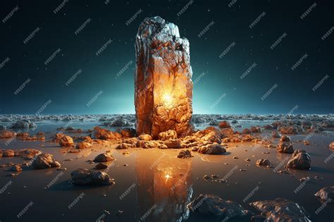 Premium Photo A Monolith Towering Over A Futuristic Alien City Ai