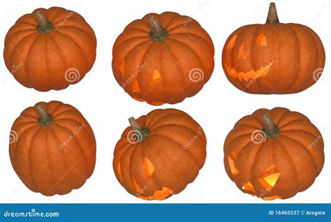 Halloween Pumpkins With Light Inside Stock Illustration Illustration