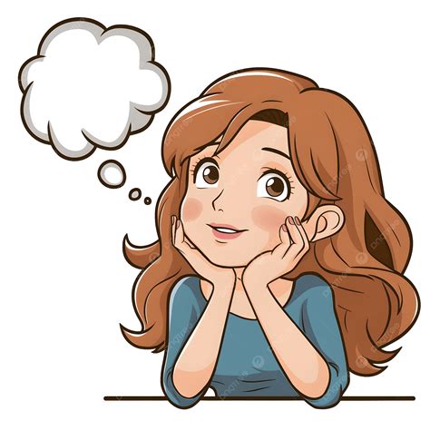 Thinking Girl Cartoon