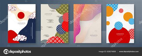 Japanese Background Line Wave Pattern Vector Abstract Template