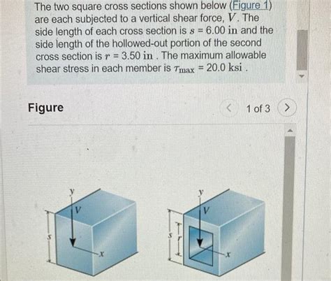 Solved The Two Square Cross Sections Shown Below Figure 1