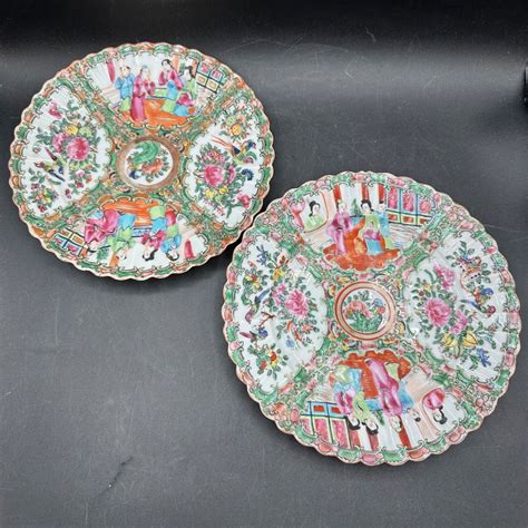Lot 88 Two Antique Chinese Export Famille Rose Mandarin Porcelain