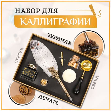 Подарочный набор для каллиграфии с перьевой ручкой и сургучной печатью ...