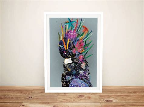 Abstract Black Cockatoo Colourful Canvas Art Perth