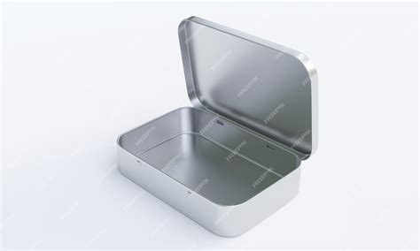 Premium Photo 3d Rendering Of Square Shaped Hinged Tin Box On White