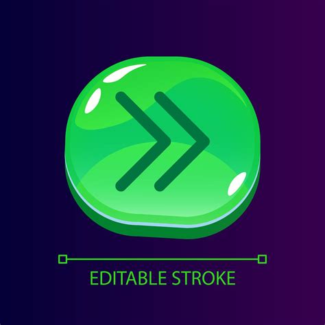 Double Right Side Arrow Glossy Ui Button With Linear Icon Control Function Digital Technology