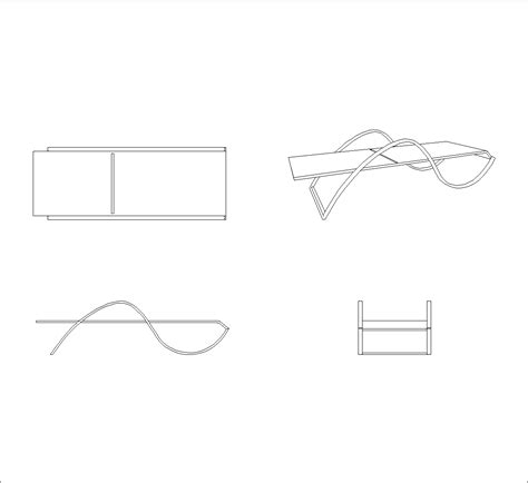 Elegant Sun Lounger Dwg Cad Block Free Download