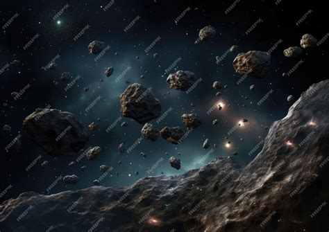 Premium Photo An Asteroid Field With Numerous Asteroids Floating In Space