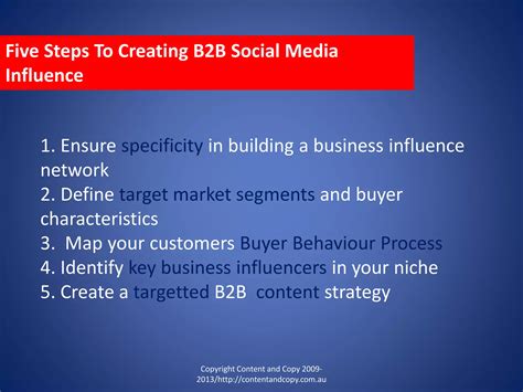 Five Steps To Build B2 B Social Media Influence2015 Ppt