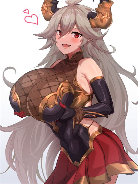 Rule 34 Ahoge Bare Shoulders Breast Hold Breasts Draph Elbow Gloves