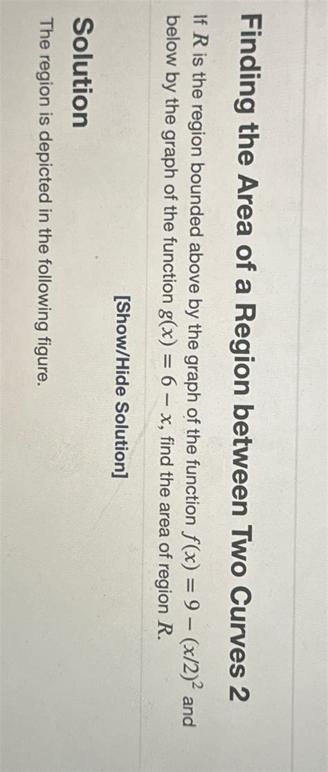 solved finding the area of a region between two curves 2if r
