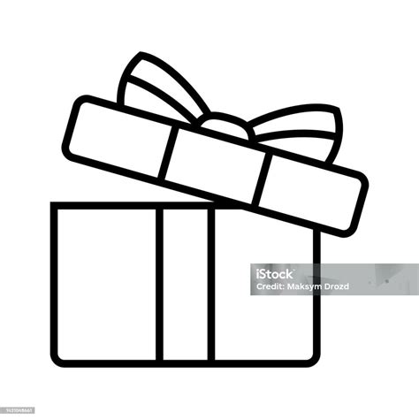 선물 상자 아이콘을 엽니다 벡터 격리 요소 크리스마스 선물 아이콘 일러스트 레이 션 벡터 기호 깜짝 선물 선형 디자인 스톡 벡터 공휴일에 대한 스톡 벡터 아트 및 기타