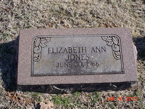 Elizabeth Ann Jones 1966 1966 Memorial Find A Grave
