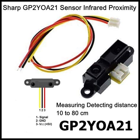 Jual Sensor Sharp GP2Y0A21 IR Range Sensor Jarak Obstacle Detection