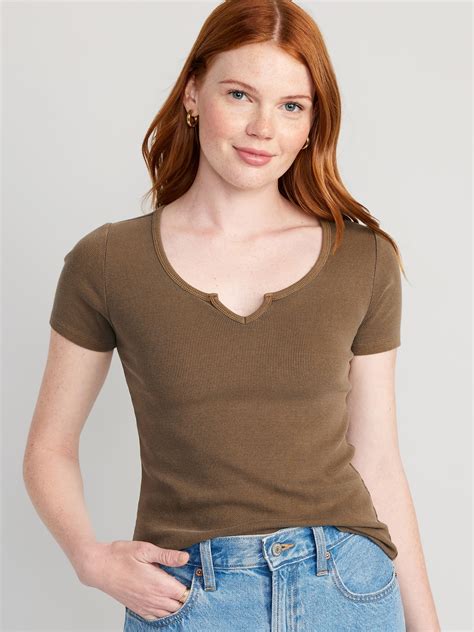 Fitted Rib Knit T Shirt Old Navy