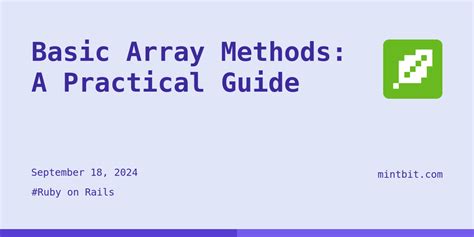 Basic Array Methods A Practical Guide Mintbit