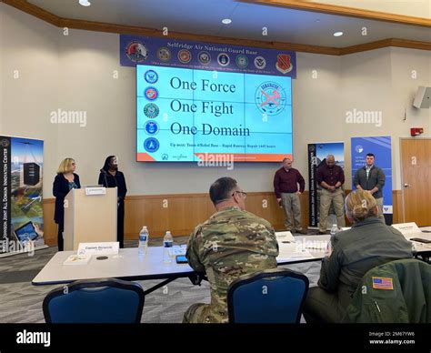 A Team Made Up Of National Guard Members Speaks To Michigan National