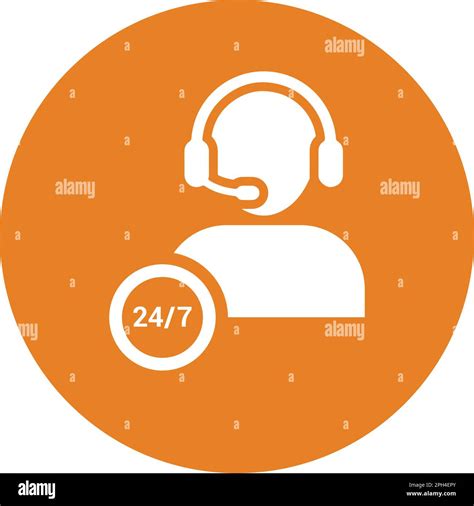 Customer Support 24 7 Icon Flat Style Vector Eps Use In Infographics