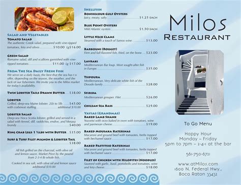 Milos Restaurant Is A Menu Redesign To Represent Some Of The Greek