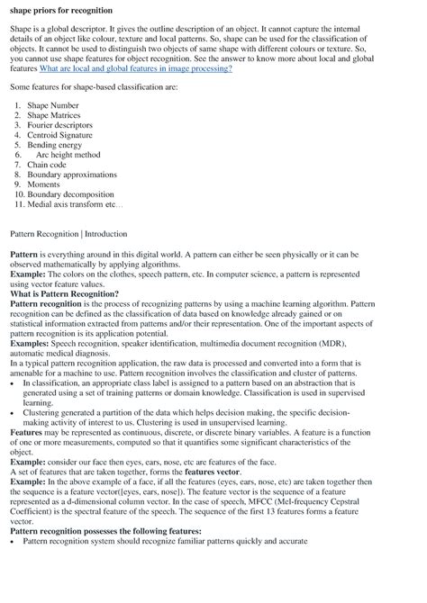 Shape Priors For Recognition Shape Priors For Recognition Shape Is A