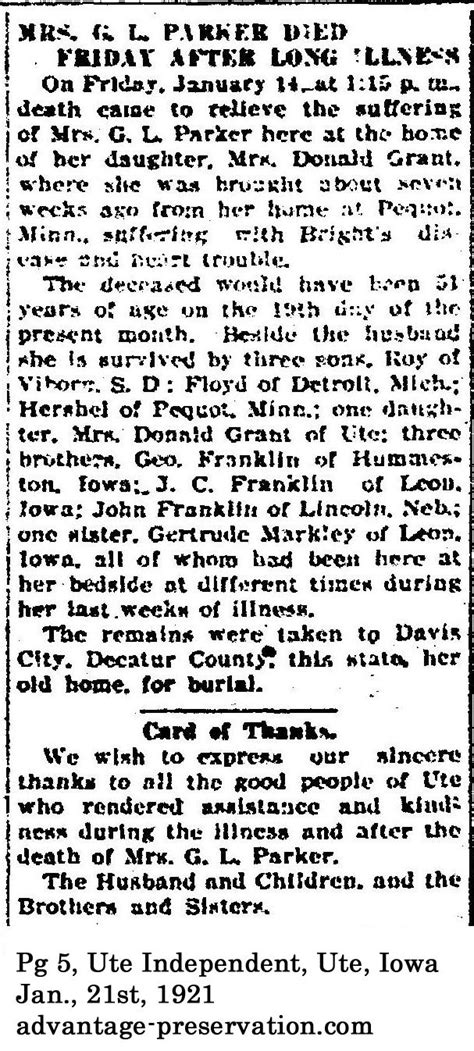 Eady Ann “anna” Franklin Parker 1870 1921 Find A Grave Memorial