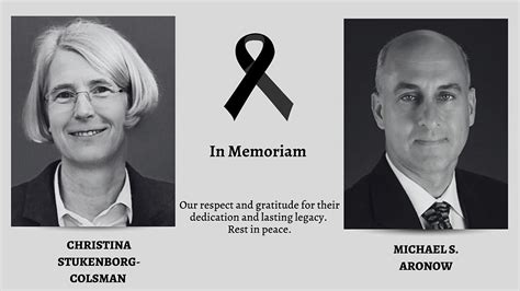 In Memoriam The International Wbct Society Mourns The Loss Of Dr Michael Aronow And Prof Dr