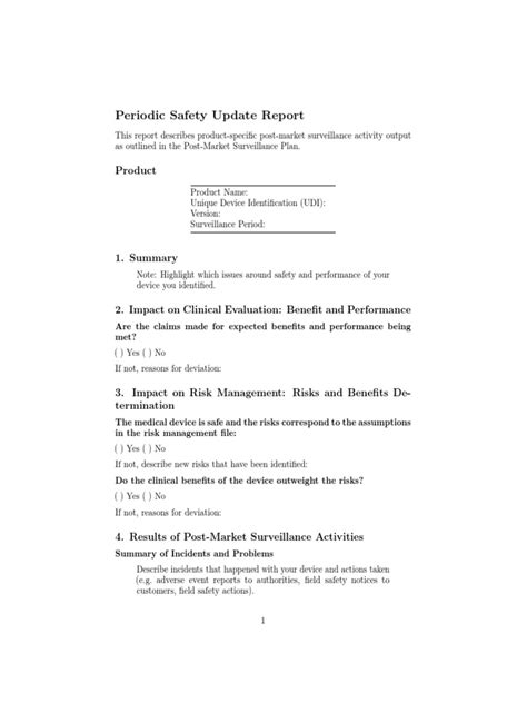 Periodic Safety Update Report Product Pdf Risk Databases