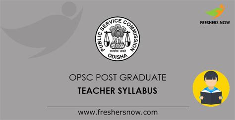 Opsc Pgt Syllabus 2025 Pdf Download And Exam Pattern
