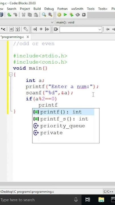 odd or even c programming programming coding cprogramming oddoreven shorts youtube