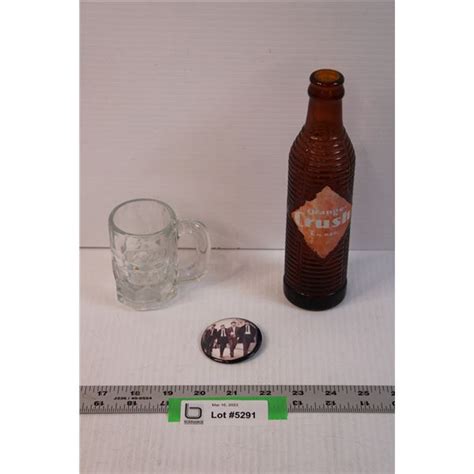 Vintage Glass Soda Bottle And Aandw Mug Beatles Pin Bodnarus Auctioneering