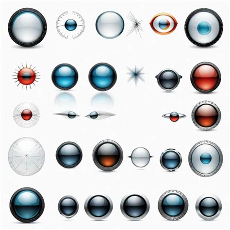 Optical Vector Set White Background Isolated A High Qual Premium Ai