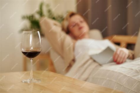 Premium Photo Woman Drinking Red Wine At Home