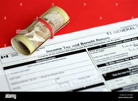 Canadian T1 General Tax Form Income Tax And Benefit Return Lies On