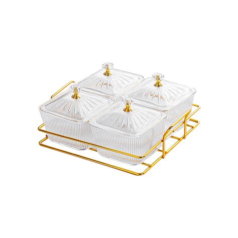 Tongina Dried Fruit Tray Divided Snack Serving Bowls Dried Fruit Plate Divided Serving Platter