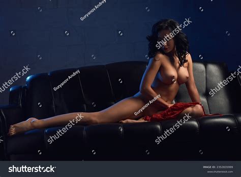 Naked Fit Model Laying On Black Stock Photo Shutterstock