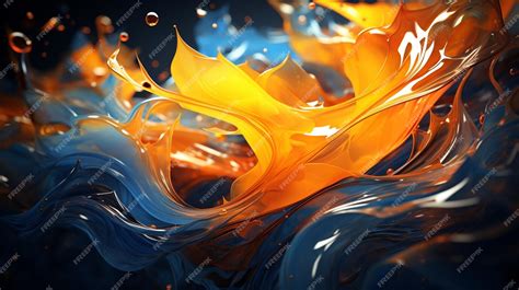 Abstract Orange And Blue Splash Background Premium Ai Generated Image
