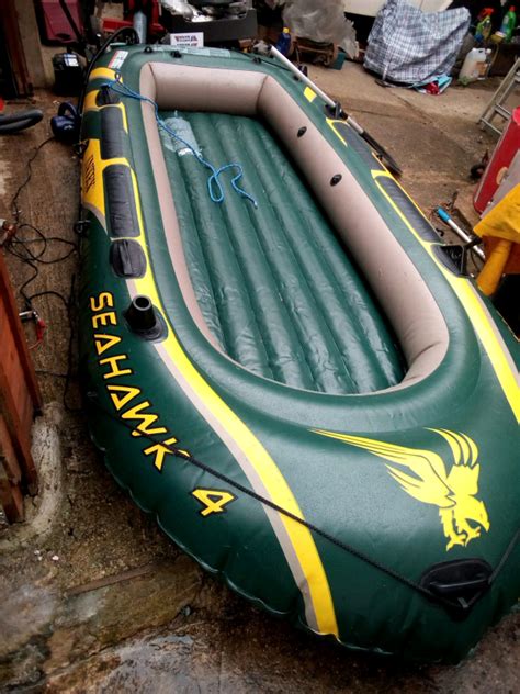 Seahawk 4 Inflatable Boat And Bison Electric Outboard Motor In